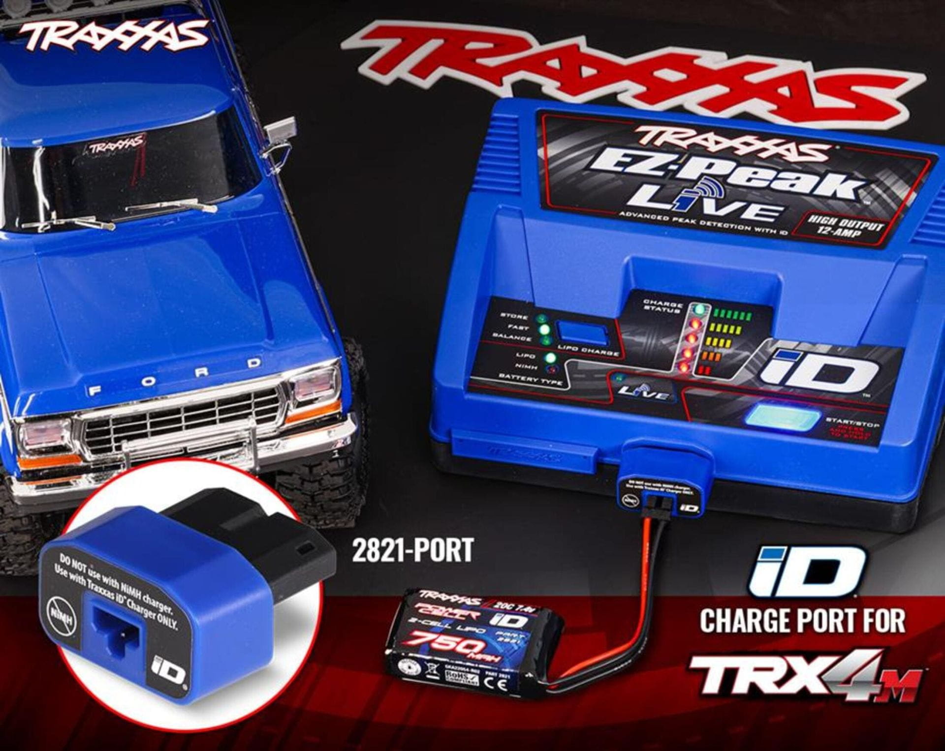 Traxxas ID Lade Adapter TRX-4m Lipo Akkus
